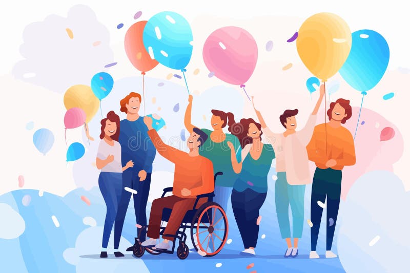 Inclusive Group of Happy People Isolated Vector Style Illustration ... Inclusive Group of Happy People Isolated Vector Style Illustration ...
