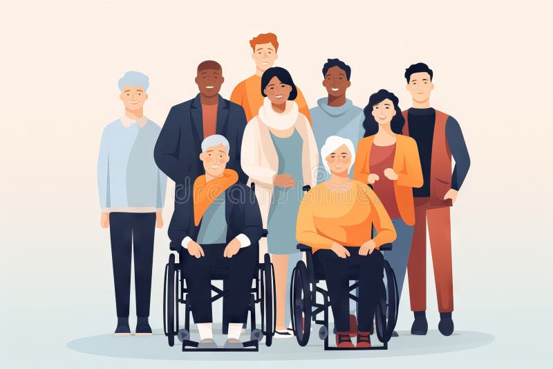 Inclusive Group of People AI Generated Stock Illustration ...