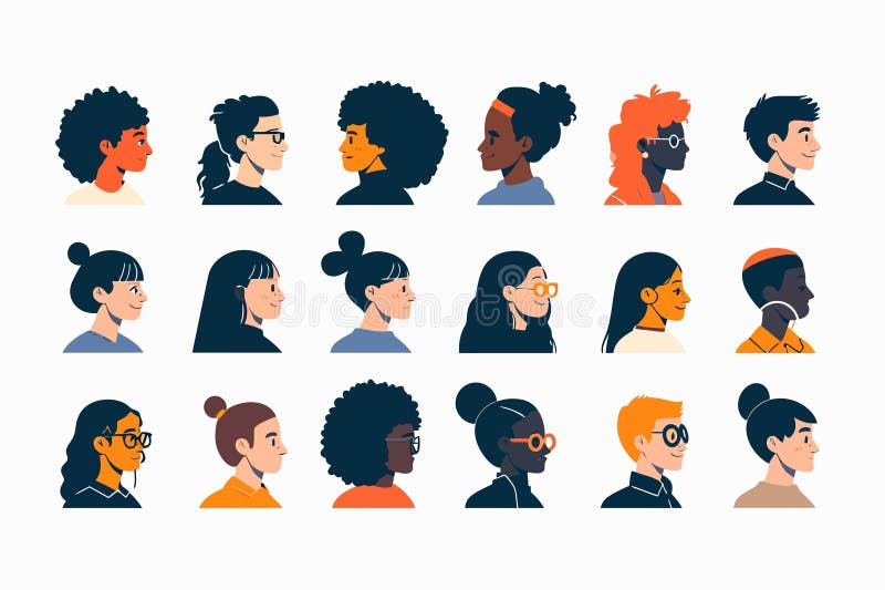 Inclusive Group of People Avatar Set Isolated Vector Style Stock Vector ...