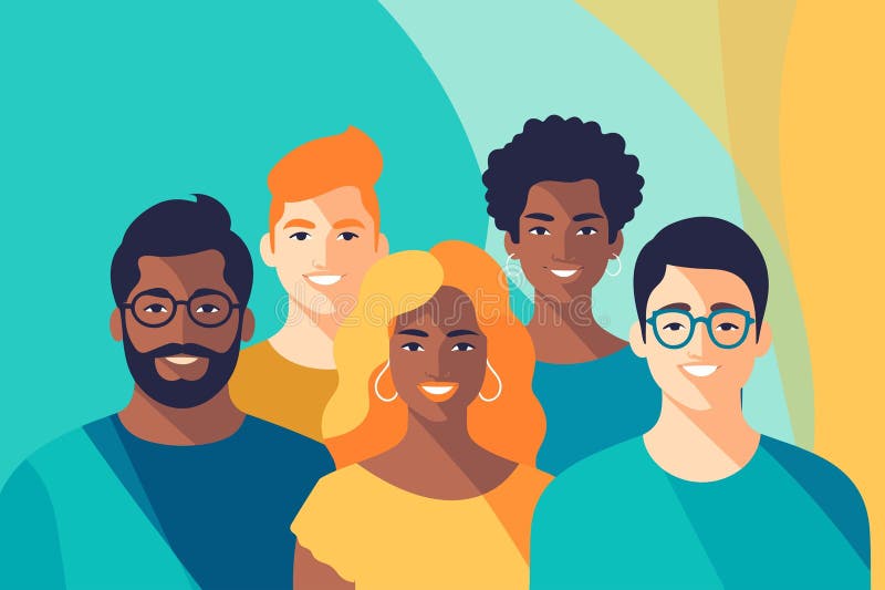 Inclusive Group of People Isolated Illustration Stock Vector ...