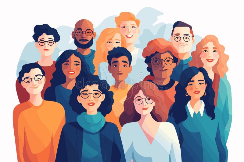 Inclusive Group of People Isolated Illustration Stock Vector ...