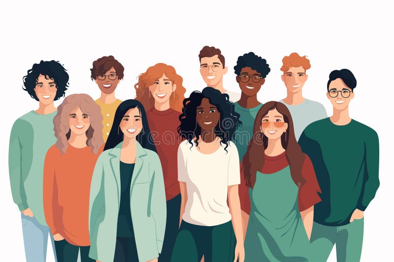Inclusive Group of People Isolated Vector Style Stock Vector ...