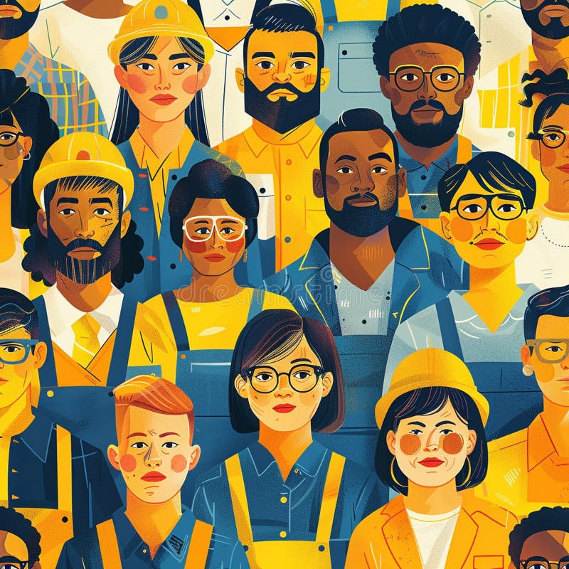 An Inclusive Illustration Depicting Staff Members Stock Illustration ...