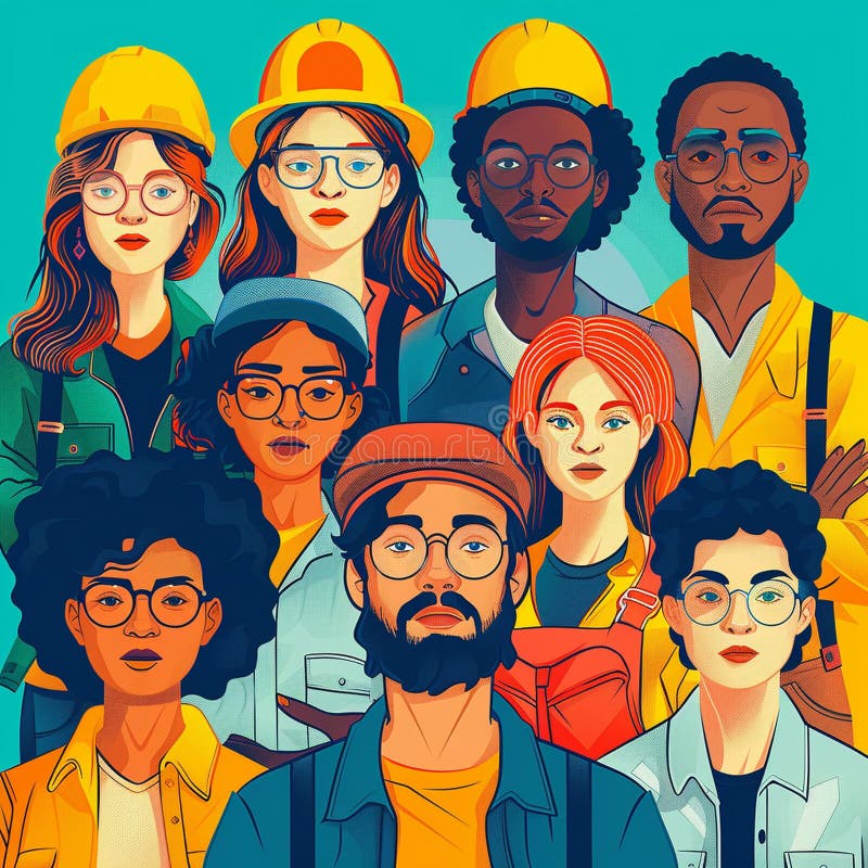 An Inclusive Illustration Depicting Staff Members Stock Illustration ...