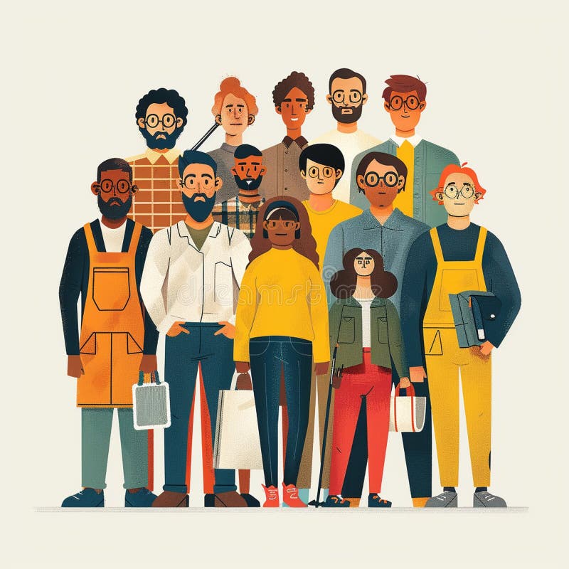 An Inclusive Illustration Depicting Staff Members Stock Illustration ...