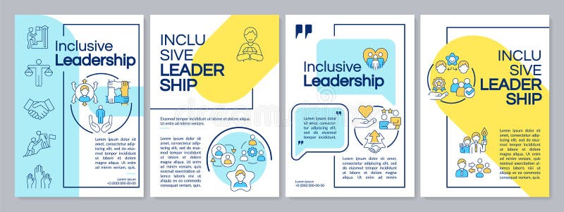Inclusive Leadership Blue and Yellow Brochure Template Stock Vector ...