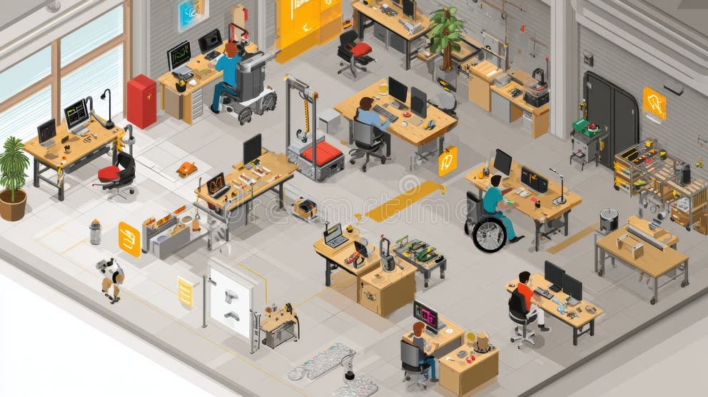 Inclusive Makerspace Featuring Diverse Tools and Accessible Design ...