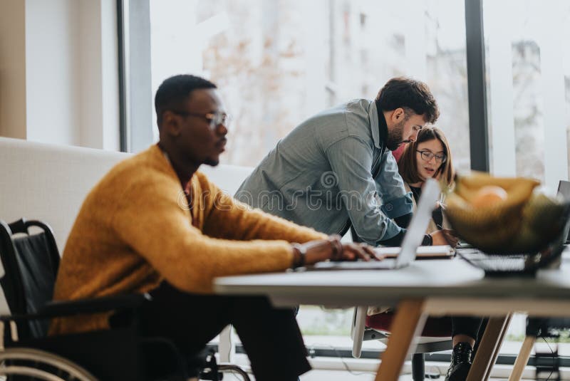 Multiracial Business Team Collaborating in Modern Office Environment ...