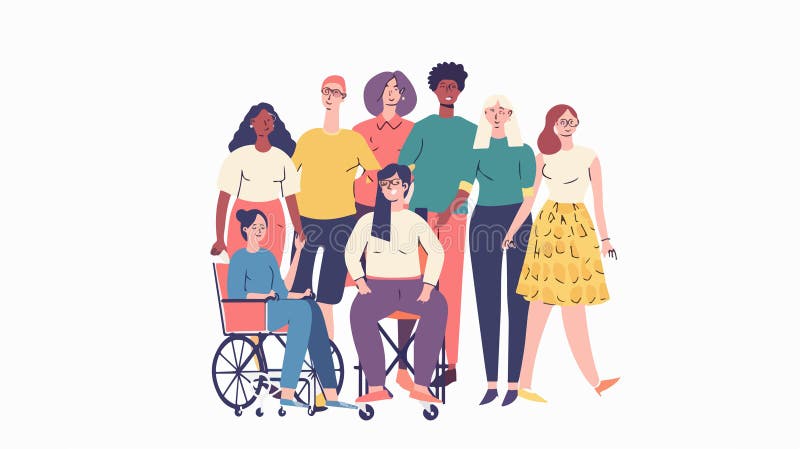 Inclusive Multicultural Society with Diverse Crowd in Unity Stock ...