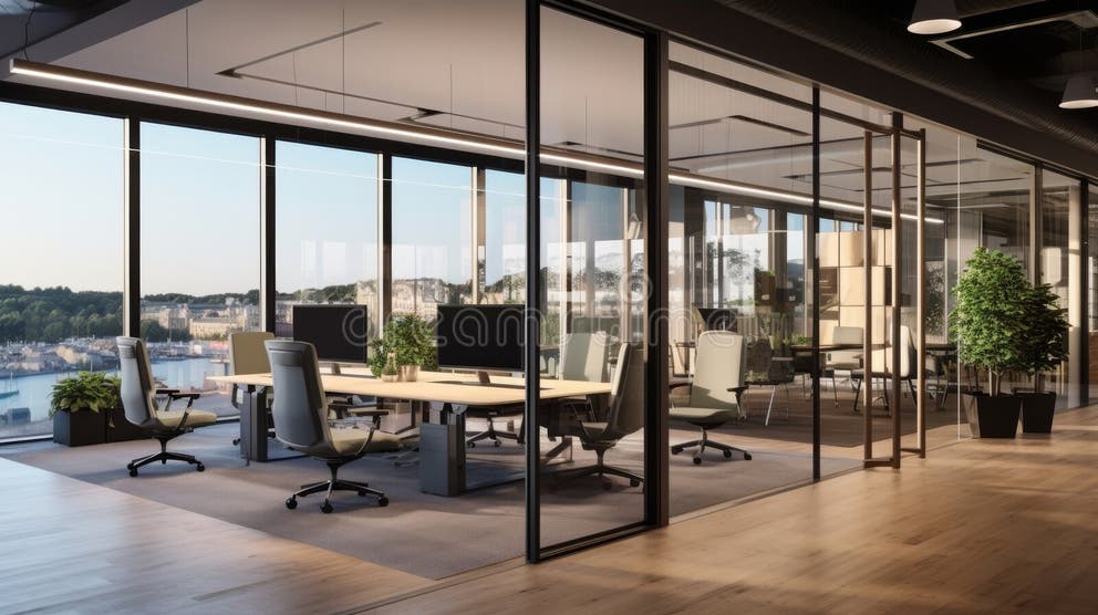 An Inclusive Office Design with Ramps, Elevators, and Wide Spaces for ...