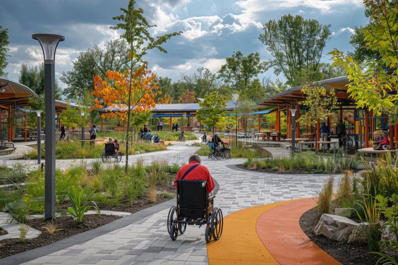 Inclusive Park with Wheelchair Accessible Pathways and Community ...