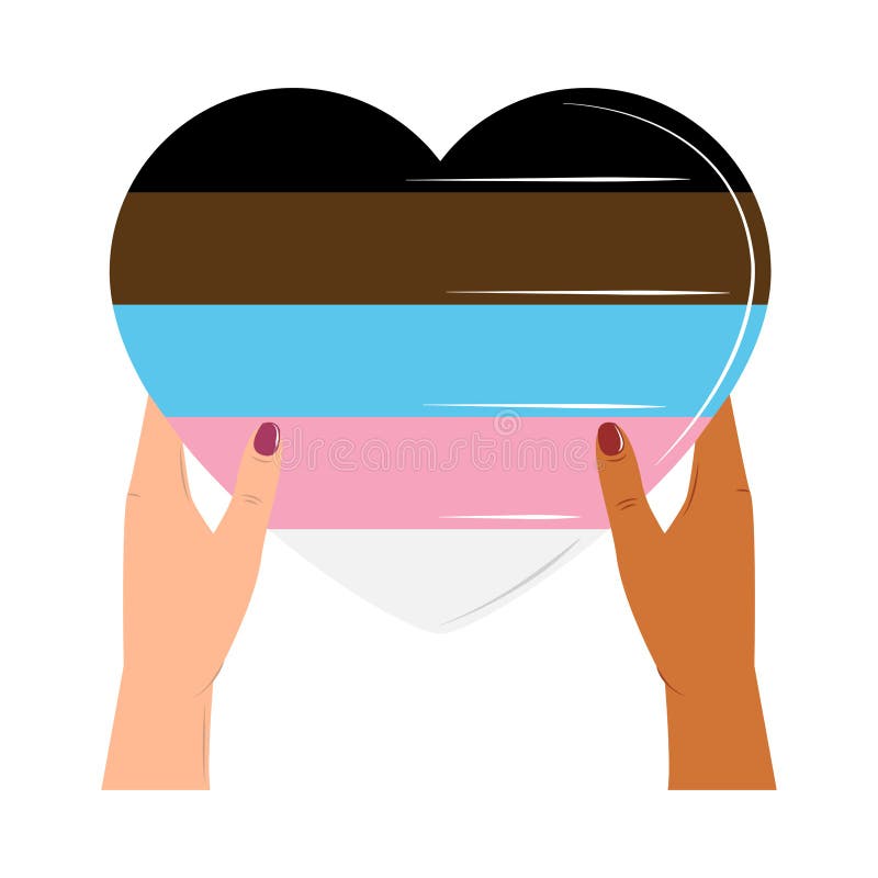 Inclusive Pride Flag in Heart Stock Vector - Illustration of hand, icon ...