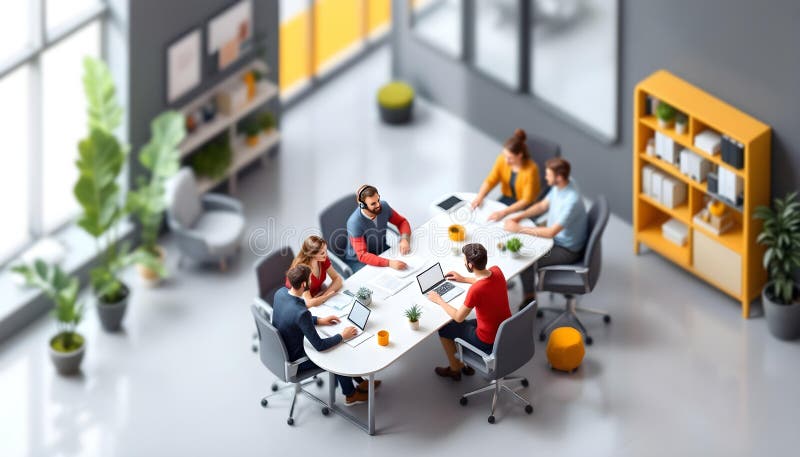 Inclusive Team Working in Modern Neurodivergent-friendly Workspace with ...