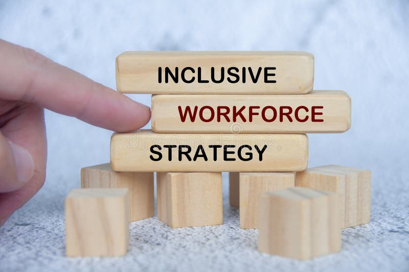 Inclusive Workforce Strategy Text on Wooden Blocks. People First ...