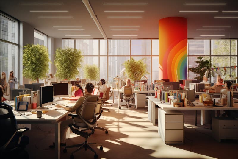 Inclusive Workplace Environment with Colleagues. Generative Ai Stock ...