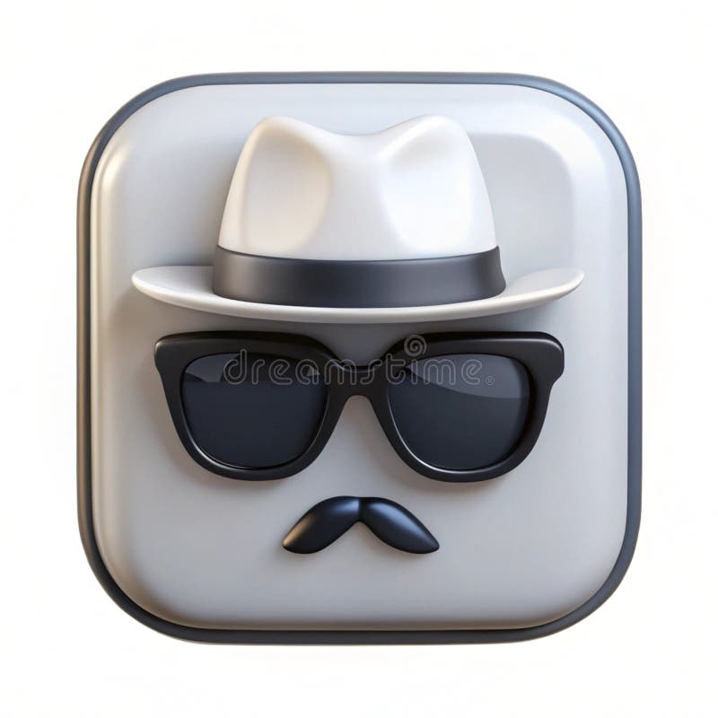 Incognito Mode 3D Icon Isolated Stock Illustration - Illustration of ...