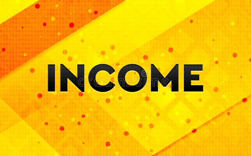 Income Abstract Digital Banner Yellow Background Stock Illustration ...