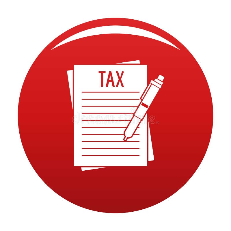 Income Declaration Icon Vector Red Stock Vector - Illustration of ...