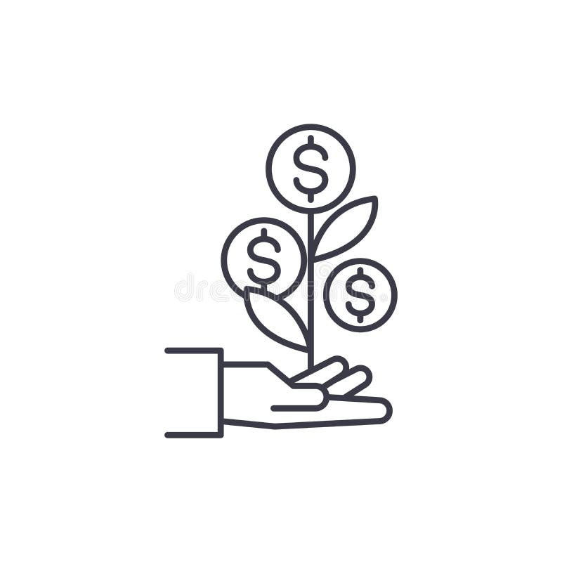 Income Generation Tree Black Icon Concept. Income Generation Tree Flat ...