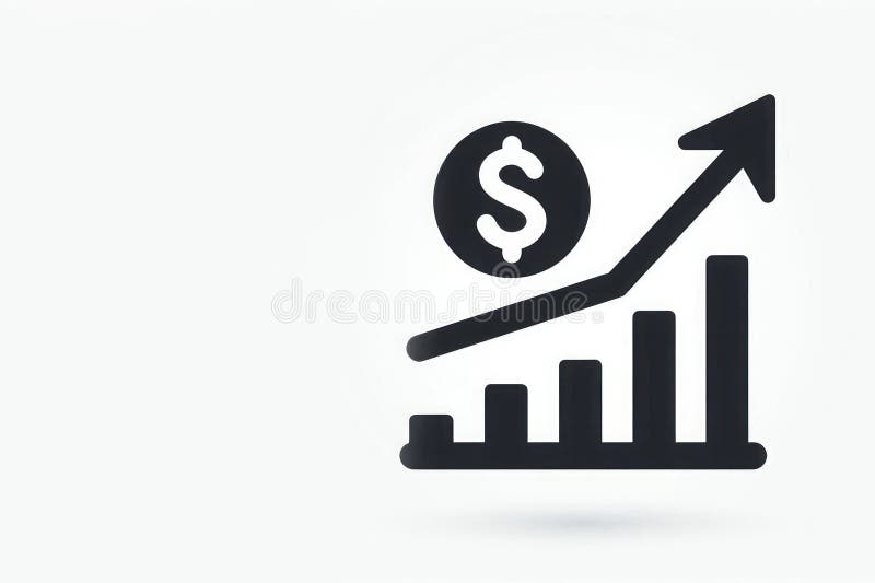 Income Growth Icon with the Dollar. Space for Text. Stock Illustration ...