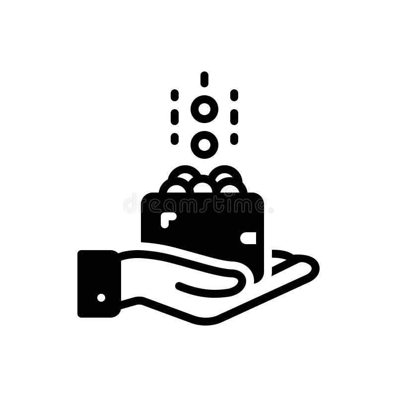 Black Solid Icon for Income, Bag and Paisa Stock Vector - Illustration ...