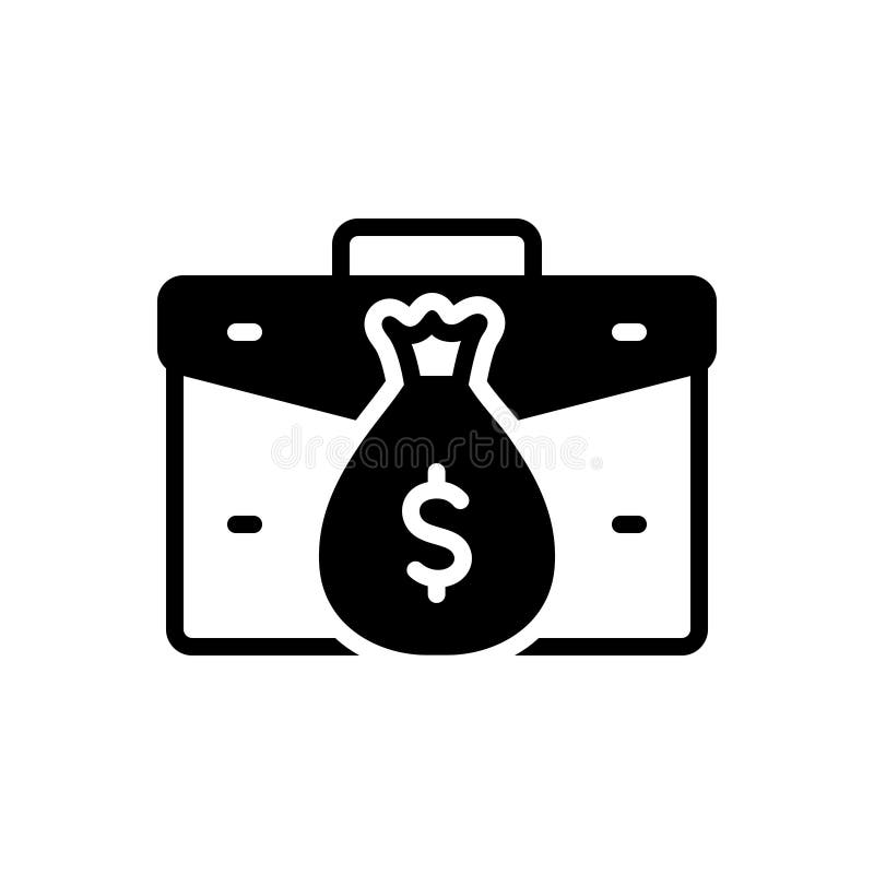 Black Solid Icon for Income, Wages and Revenue Stock Vector ...