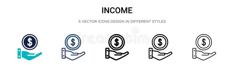Income Icon in Filled, Thin Line, Outline and Stroke Style. Vector ... Income Icon in Filled, Thin Line, Outline and Stroke Style. Vector ...