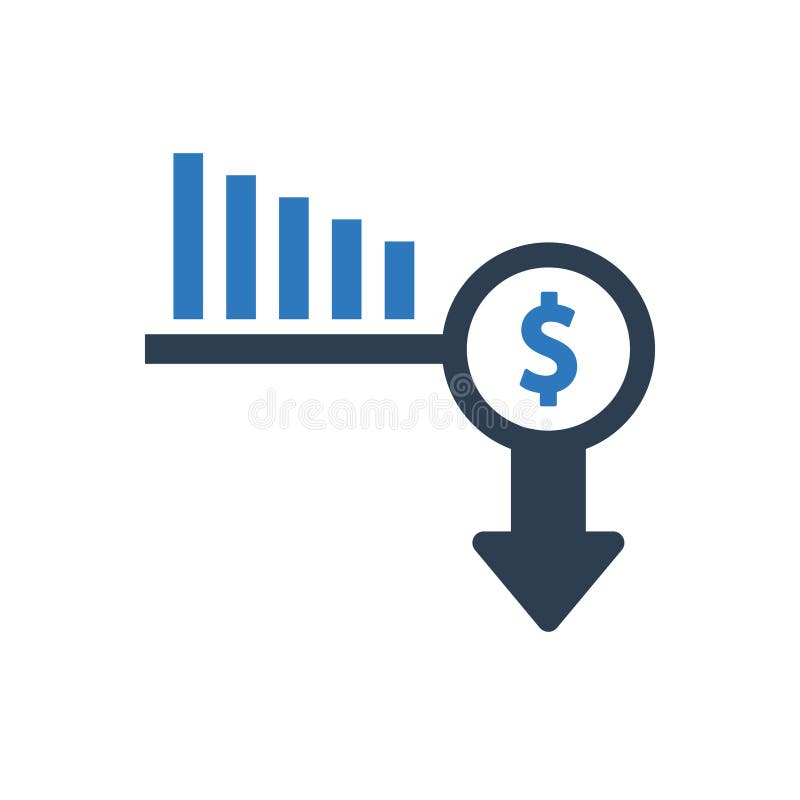Income Loss Icon - Business Chart Icon Stock Vector - Illustration of ...