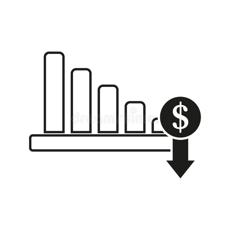 Income Loss Icon. Business Chart Icon. Vector Illustration. Eps 10 ...