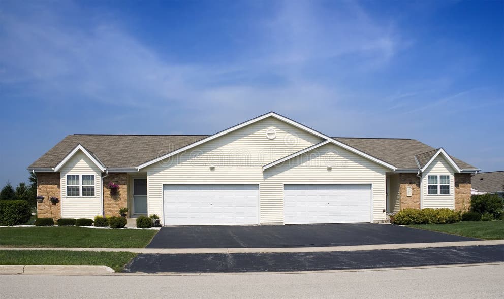 Income Property Duplex Home Stock Photo - Image of pathway, property ...