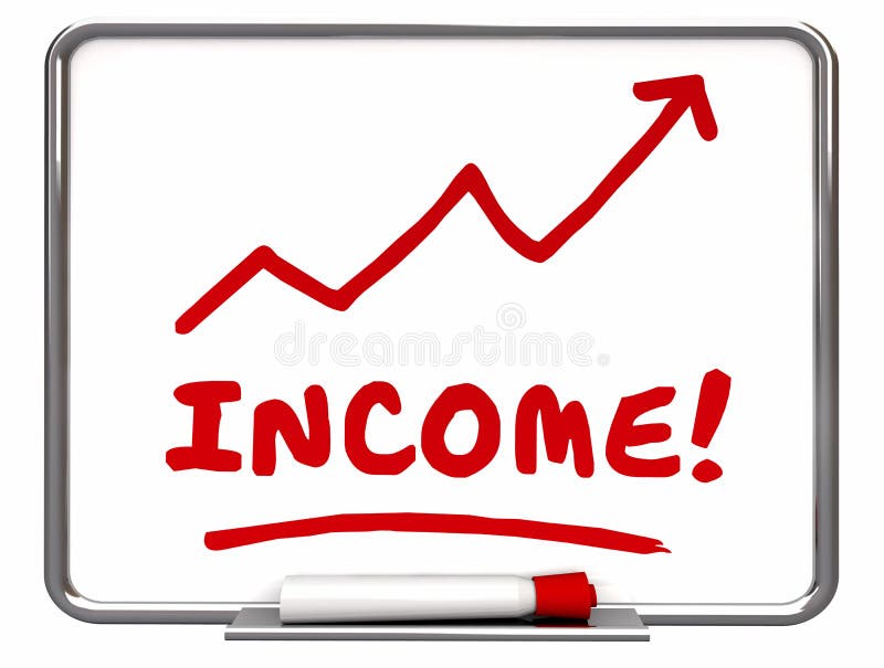 Income Rising Chart Arrow Going Up Red Word Stock Illustration ...
