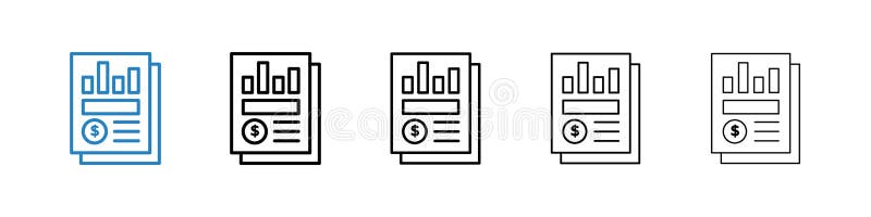 Income Statement Icon Vector Set on White Background Stock Illustration ...