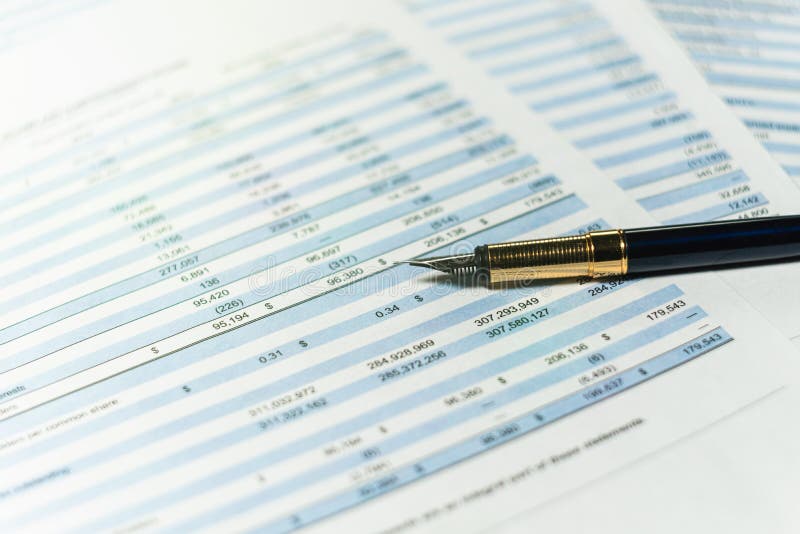 Income Statement in Stockholder Report Book Stock Image - Image of ...