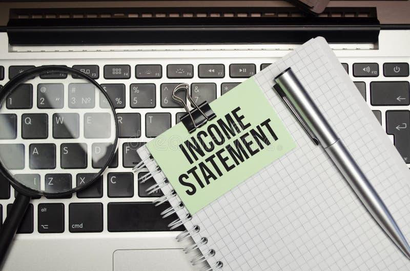 INCOME STATEMENT Text on Sticker on Diagram Background Stock Photo ...