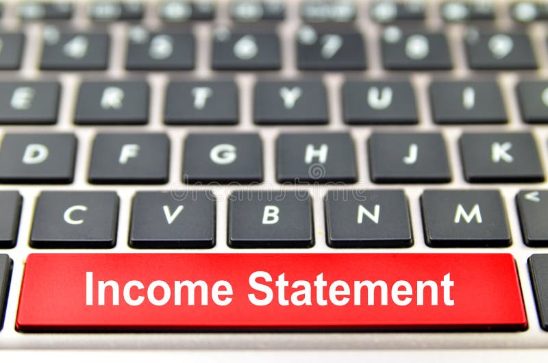 Income Statement Word on Computer Space Bar Stock Illustration ...