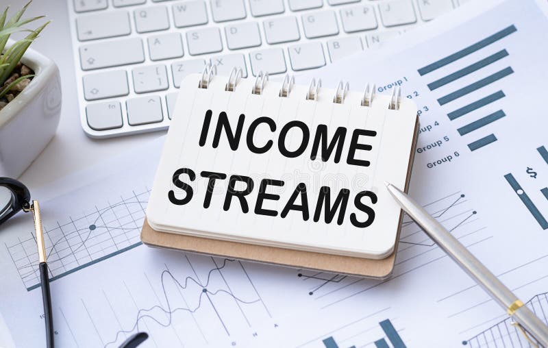 INCOME STREAMS Text Written on the White Background with Keyboard ...