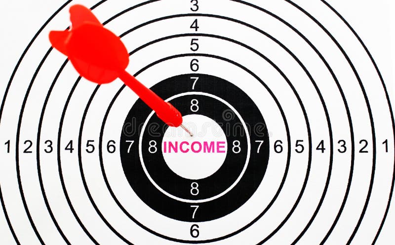 Income target stock photo. Image of arrow, earn, icon - 173716156