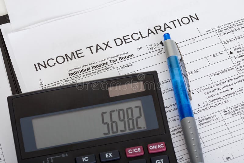 Income tax declaration stock image. Image of bill, order - 50585241