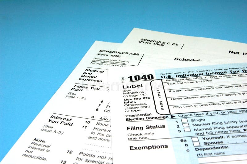 Income Tax Forms stock photo. Image of america, financial - 8239476