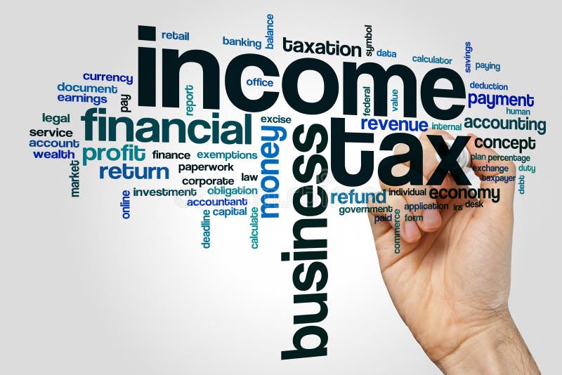 Income tax word cloud stock illustration. Illustration of plan - 88648799