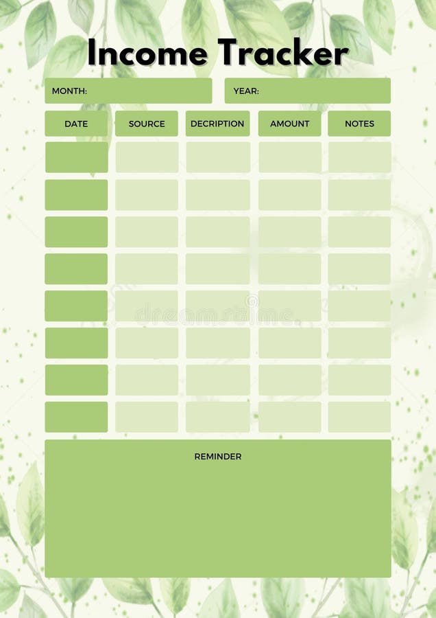 Income Tracker Planner Digital Planning Insert Sheet Printable Page ...