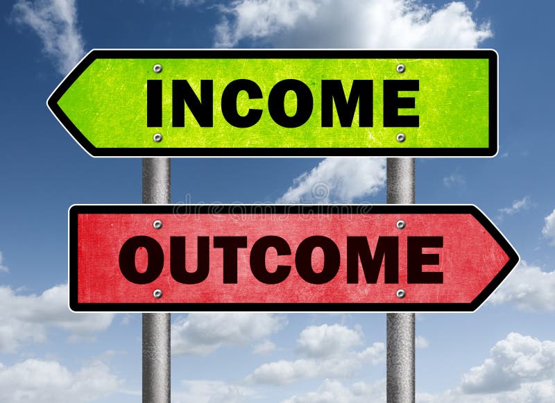 Income versus Outcome stock illustration. Illustration of outcome ...