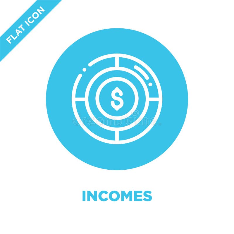 Incomes Icon Vector. Thin Line Incomes Outline Icon Vector Illustration ...