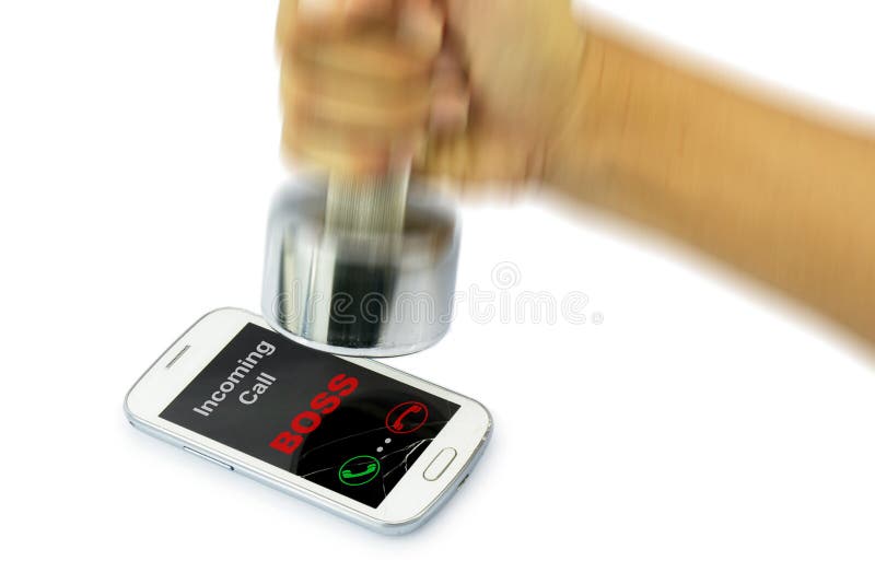 Incoming Call BOSS Showing on the Smartphone Which Smashed by the ...