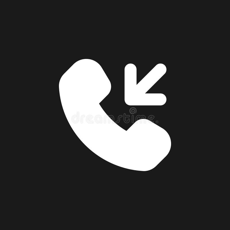 Incoming Call Dark Mode Glyph Ui Icon Stock Illustration - Illustration ...