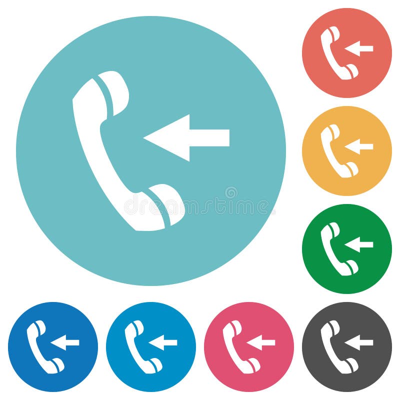 Incoming Call Flat Round Icons Stock Vector - Illustration of ...