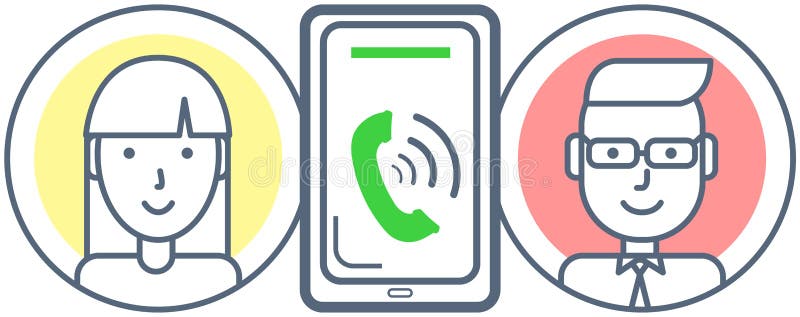 Incoming Call Icon, Remote Comunication App on Smartphone Screen ...