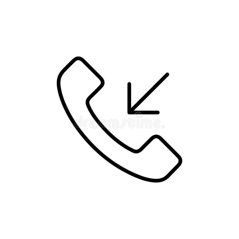 Incoming Call Icon Set. Call Received Vector Symbol in Black Filled and ...