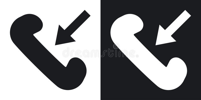 Incoming Call Icon Set. Call Received Vector Symbol in Black Filled and ...