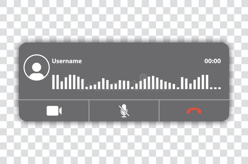 Panel of New Call Screen Template. Incoming Call Interface. Vector ...